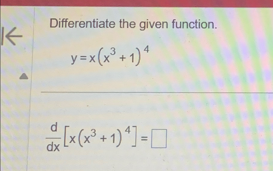 Solved Differentiate the given | Chegg.com