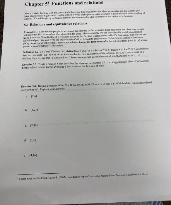 Solved Chapter 5' Functions and relations You are likely | Chegg.com