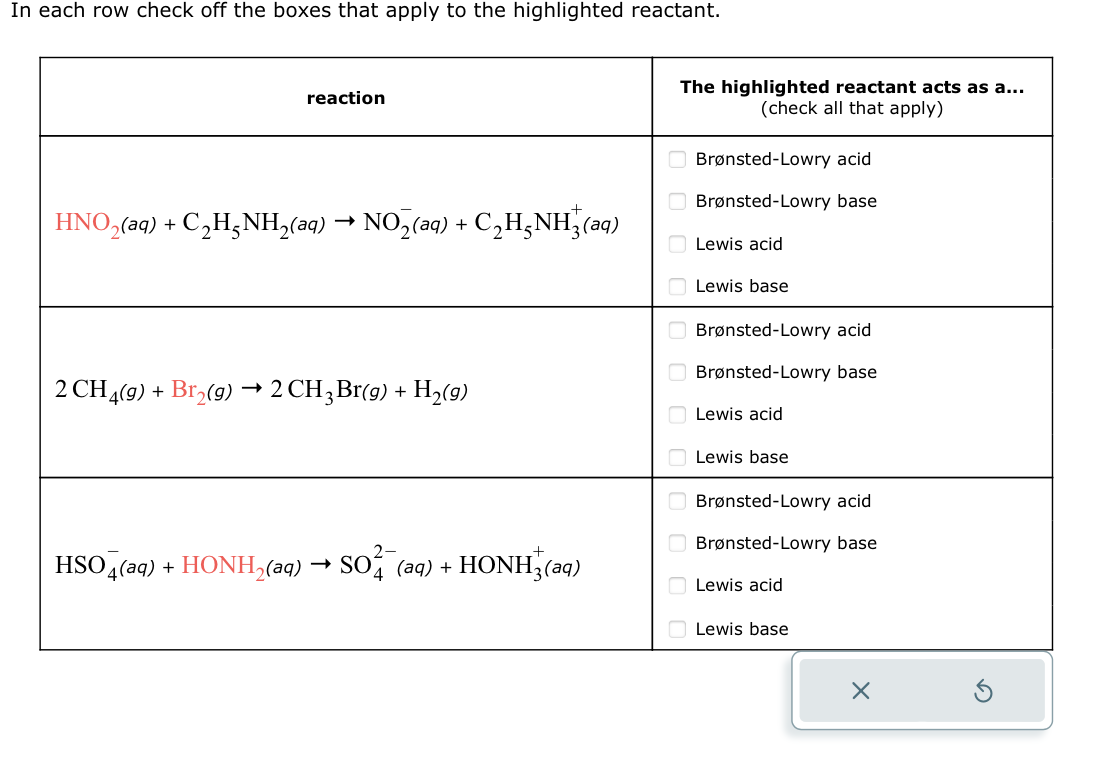 Solved In each row check off the boxes that apply to the | Chegg.com