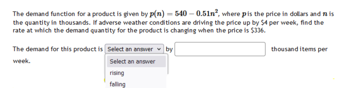 Solved The demand function for a product is given by | Chegg.com