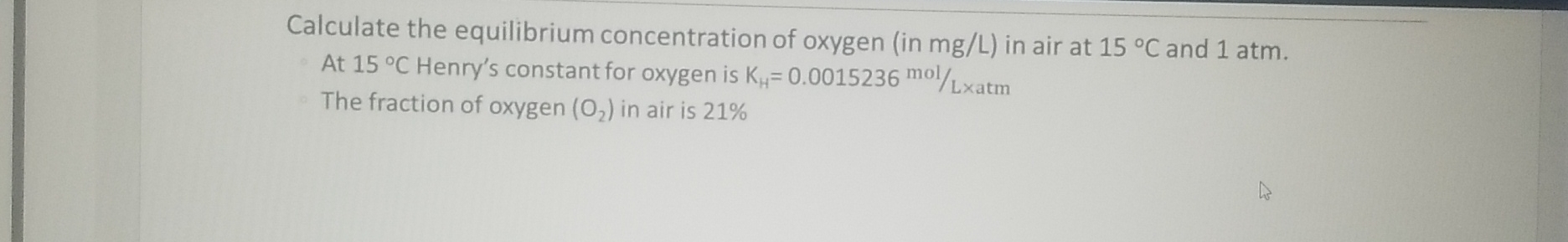 Calculate the equilibrium concentration of oxygen (in | Chegg.com