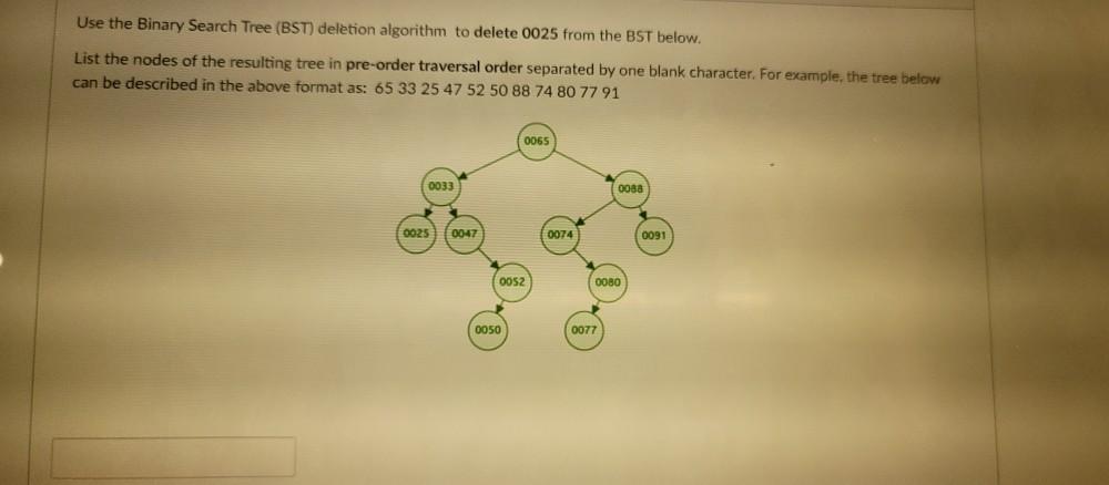 Solved Use The Binary Search Tree Bst Deletion Algorithm