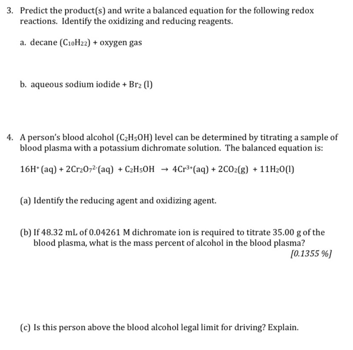 Solved 3. Predict the product(s) and write a balanced | Chegg.com