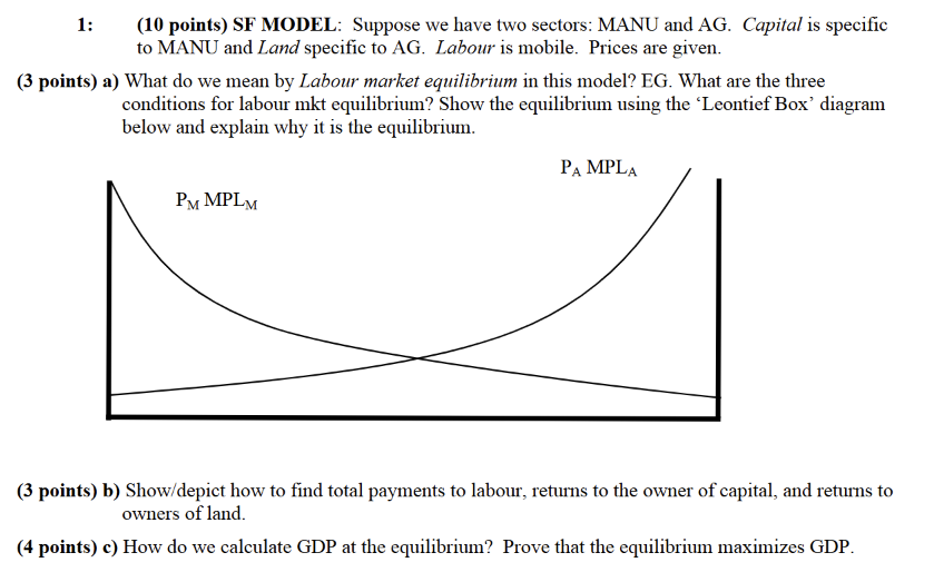 Solved 1: (10 ﻿points) ﻿SF MODEL: Suppose we have two | Chegg.com