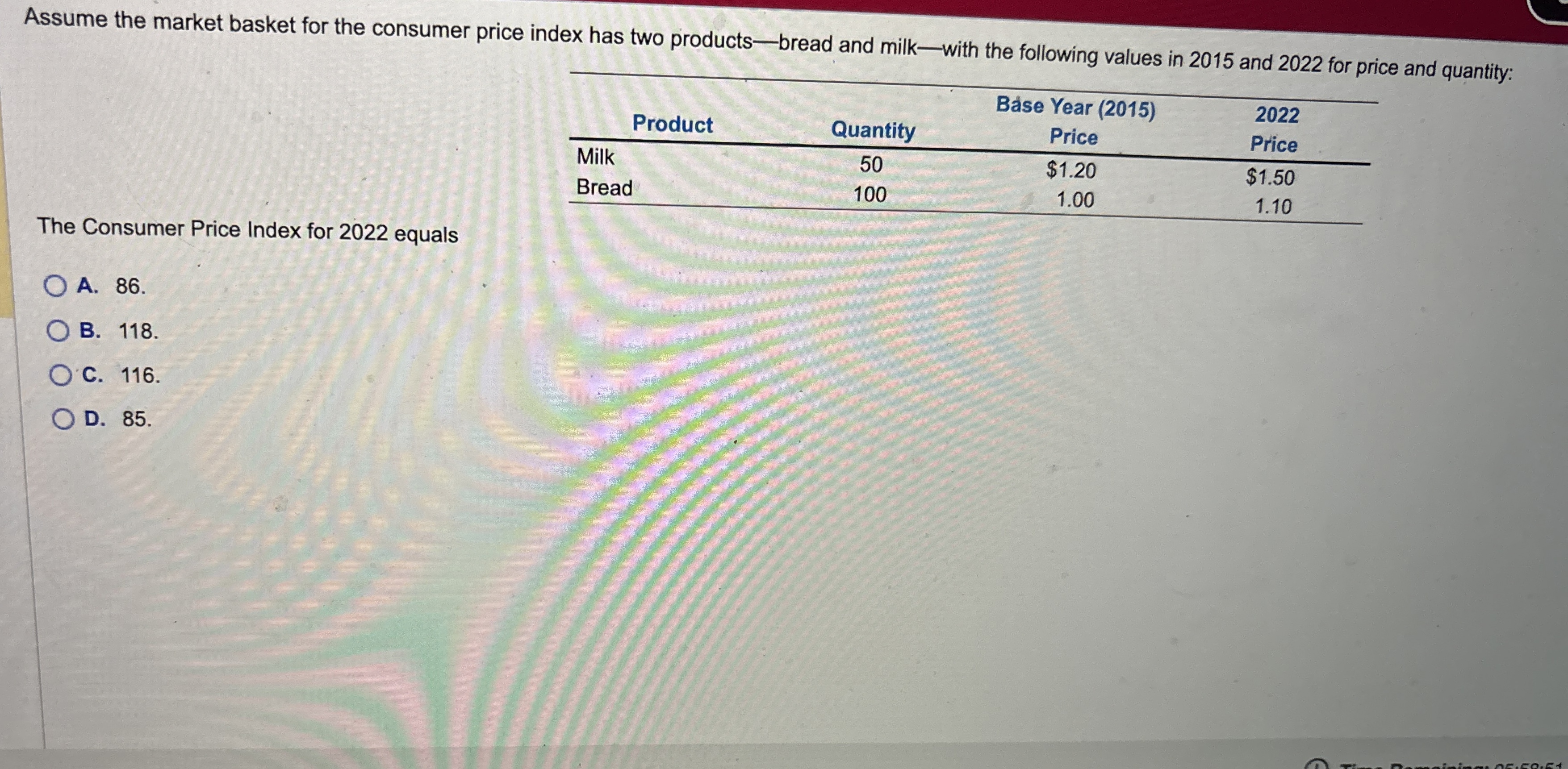 Solved Assume the market basket for the consumer price index | Chegg.com
