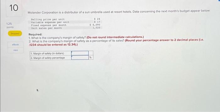 Solved 6 1 points eBook Hint Print References Exercise 5-7 | Chegg.com