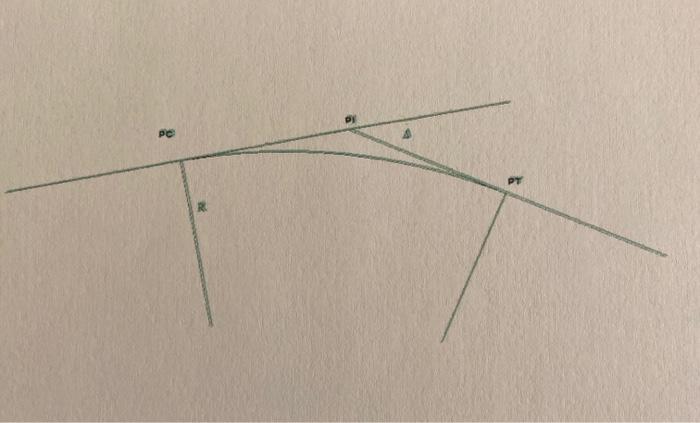 Solved Horizontal Alignment 7. Given the horizontal curve | Chegg.com
