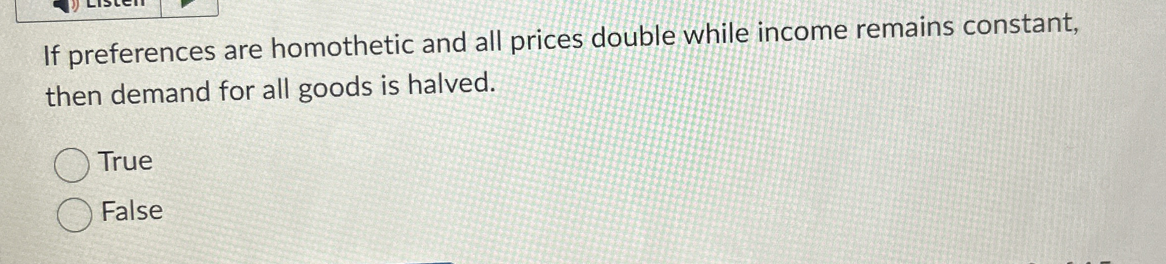 Solved If preferences are homothetic and all prices double | Chegg.com