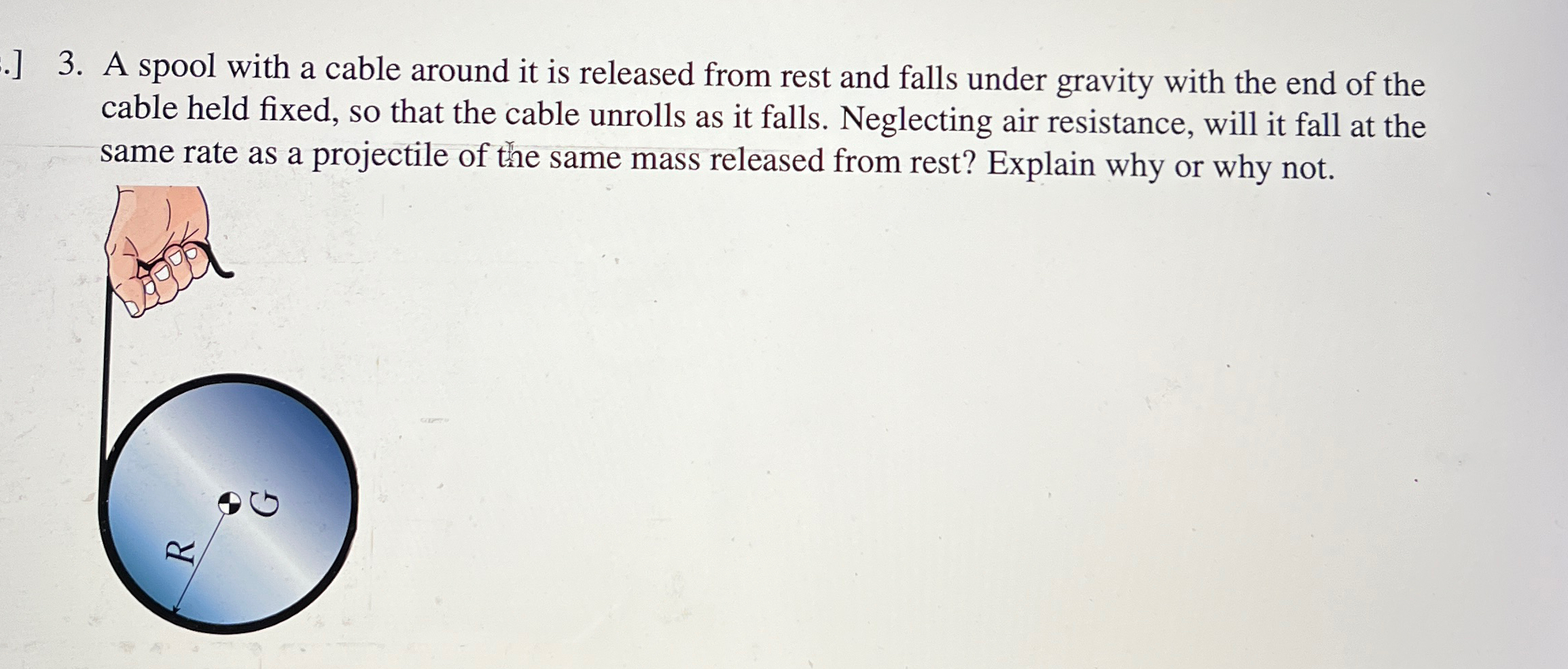 Solved A spool with a cable around it is released from rest | Chegg.com