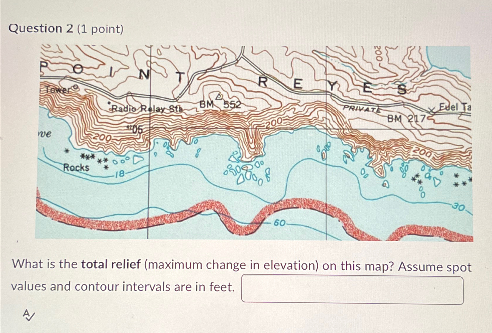 Solved Question 2 (1 ﻿point)What is the total relief | Chegg.com