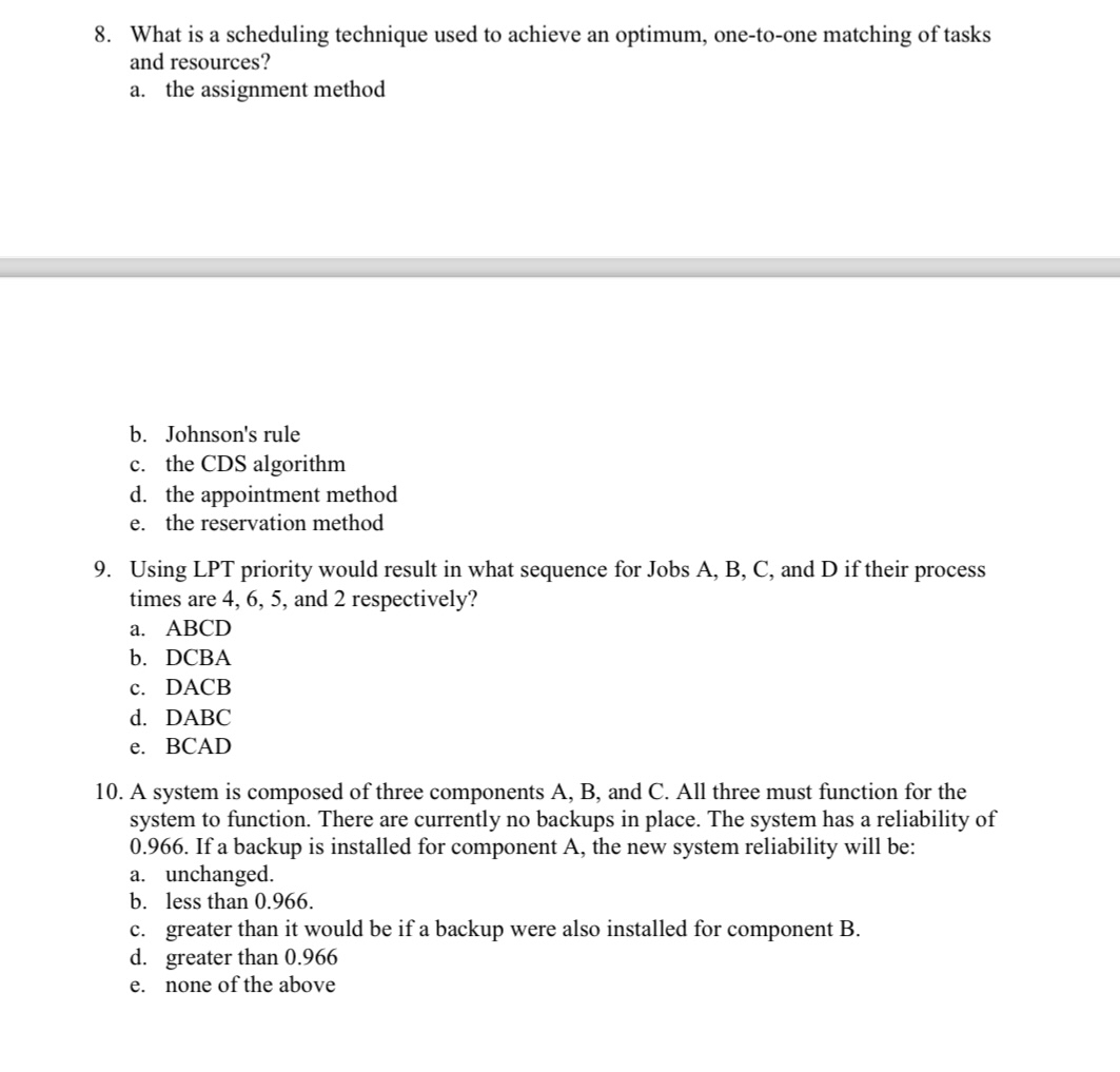 Solved What is a scheduling technique used to achieve an | Chegg.com