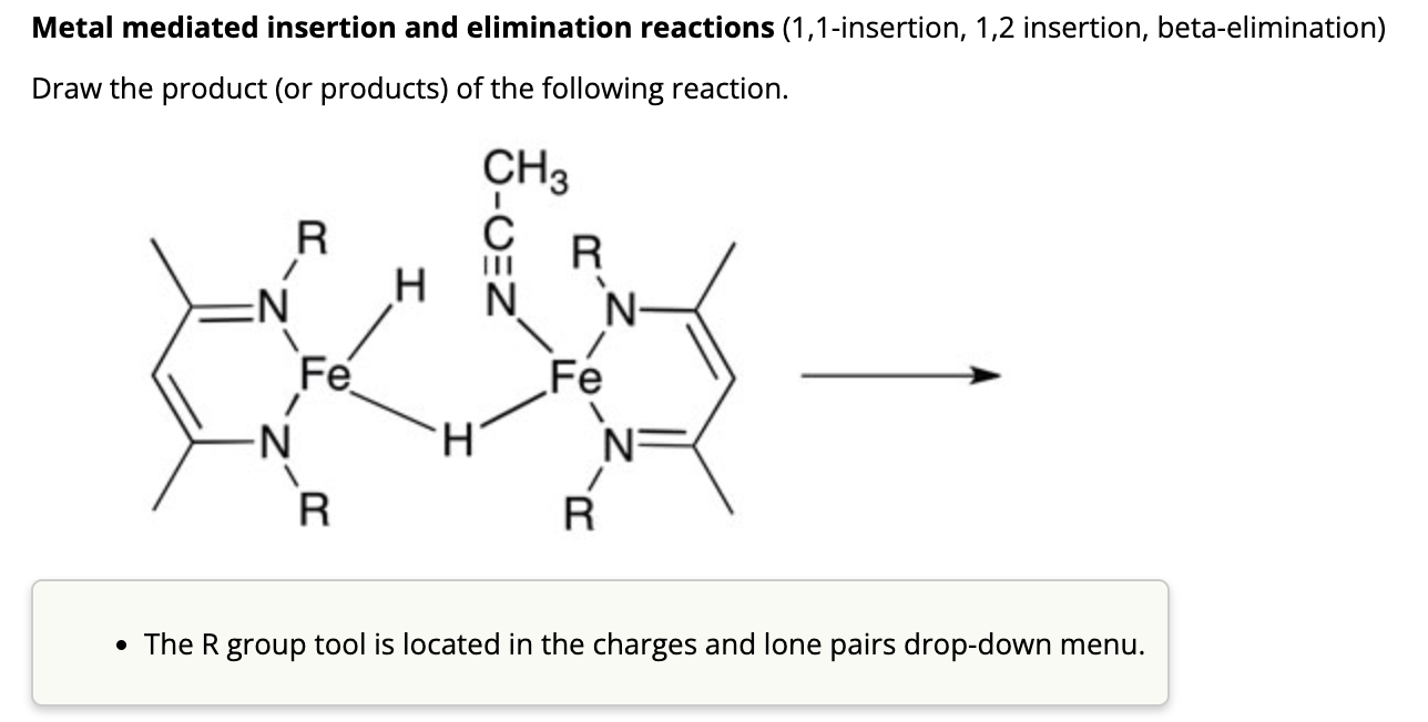 Solved Metal mediated insertion and elimination reactions | Chegg.com