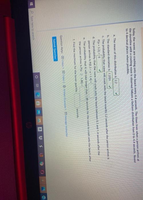 Solved Today, the waves are crashing onto the beach every | Chegg.com