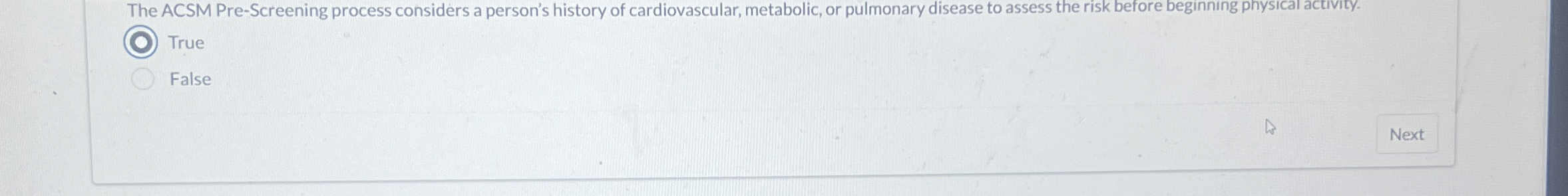 Solved The ACSM Pre-Screening process considers a person's | Chegg.com