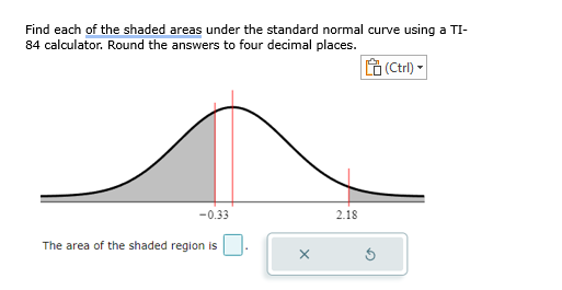Solved Find each of the shaded areas under the standard | Chegg.com