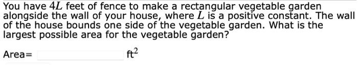Solved You have 80ft of fence to make a rectangular | Chegg.com
