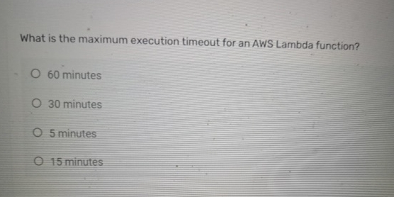 Solved What is the maximum execution timeout for an AWS | Chegg.com