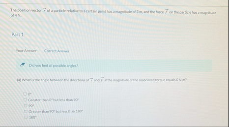 Solved The position vector vec(r) ﻿of a particle relative to | Chegg.com