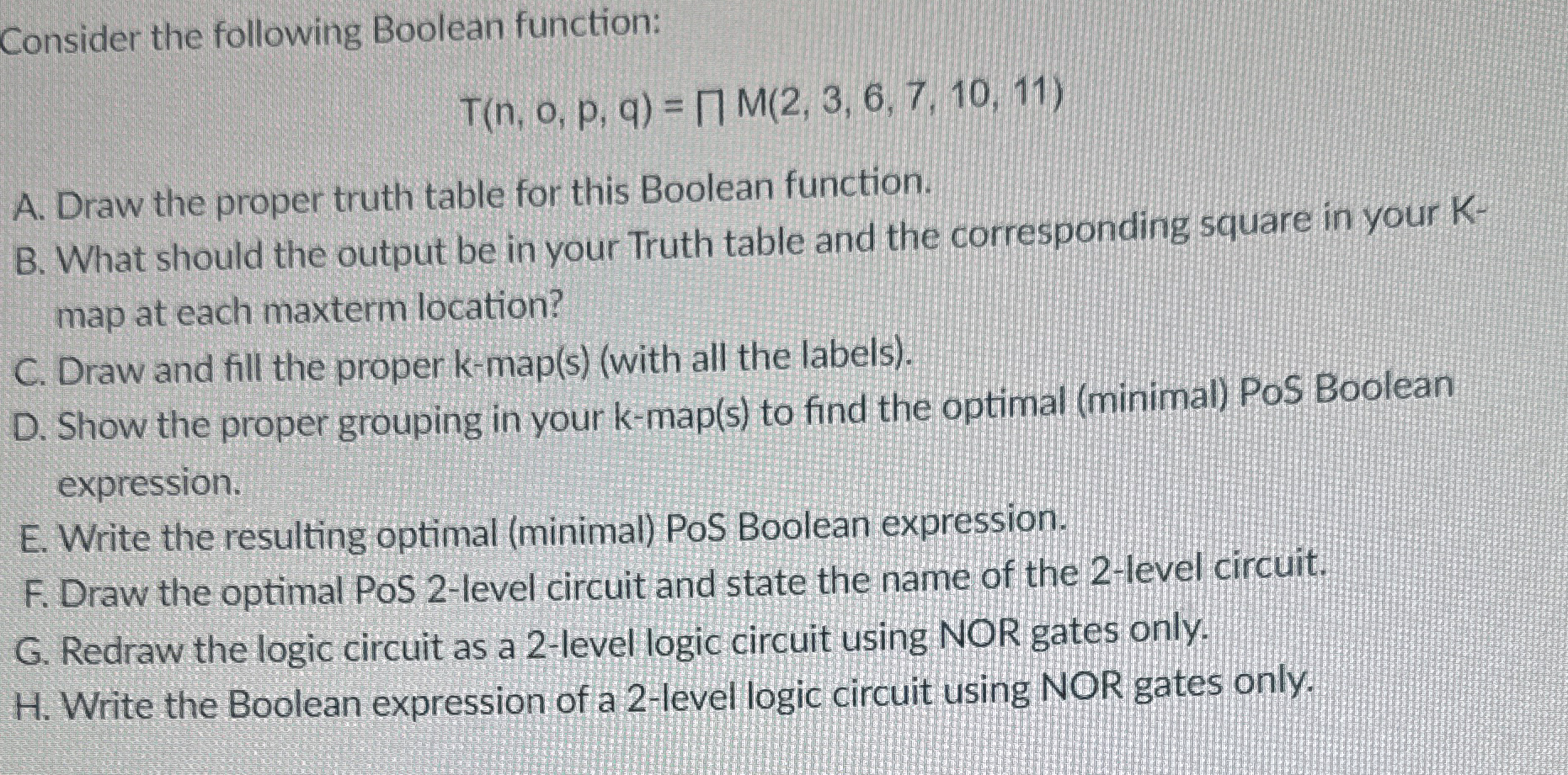Solved Consider the following Boolean | Chegg.com