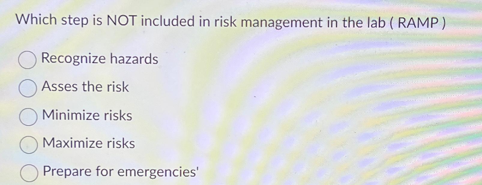 Solved Which step is NOT included in risk management in the | Chegg.com