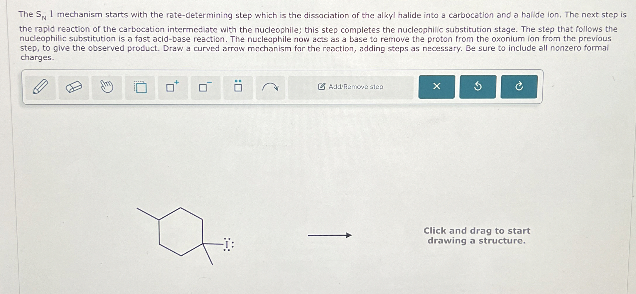 The SN1 ﻿mechanism starts with the rate-determining | Chegg.com