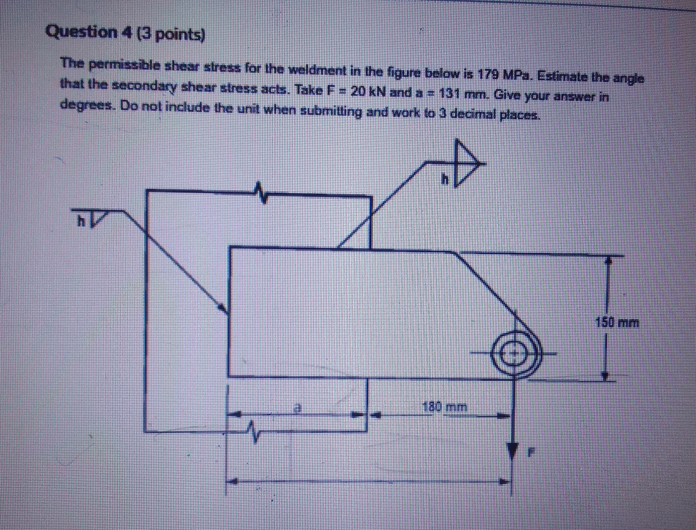 Solved Question 4 (3 ﻿points)The permissible shear stress | Chegg.com