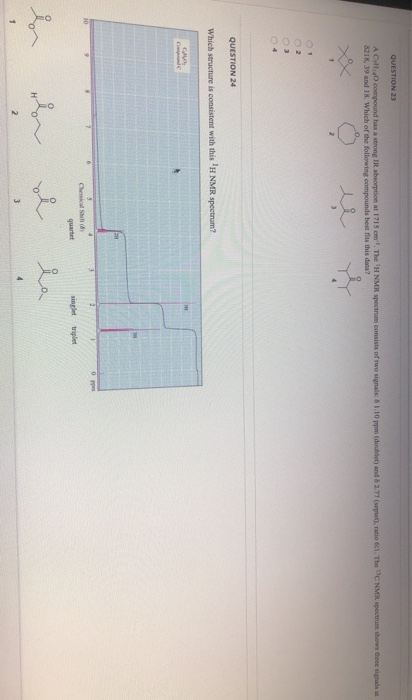 Solved QUESTION 23 A CHO compound has a strong IR absorption | Chegg.com