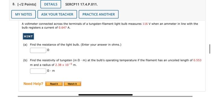 Solved A Voltmeter Connected Across The Terminals Of A