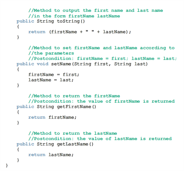 Solved: a. Example 8-8 defined the class Person to store the name ...