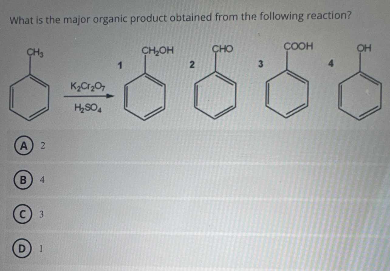 Solved What is the major organic product obtained from the | Chegg.com