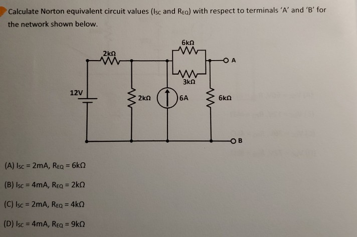 Solved Calculate Norton equivalent circuit values (Isc and | Chegg.com