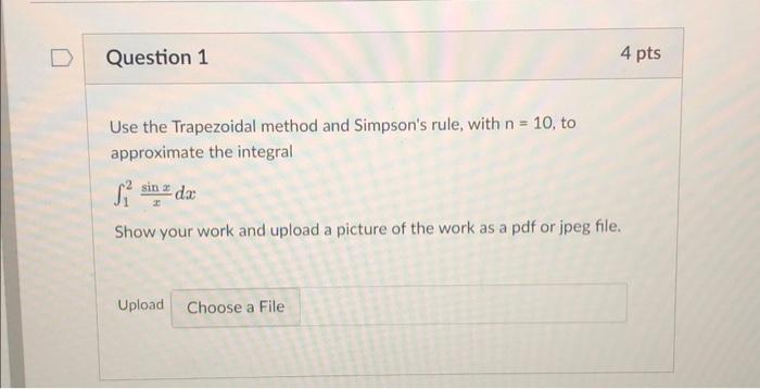 Solved Use the Trapezoidal method and Simpson's rule, with | Chegg.com