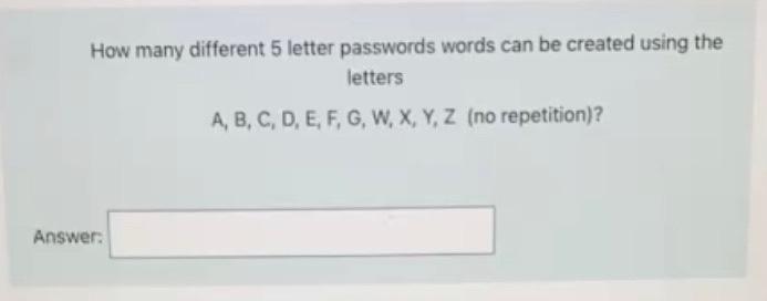 Solved How many different 5 letter passwords words can be | Chegg.com