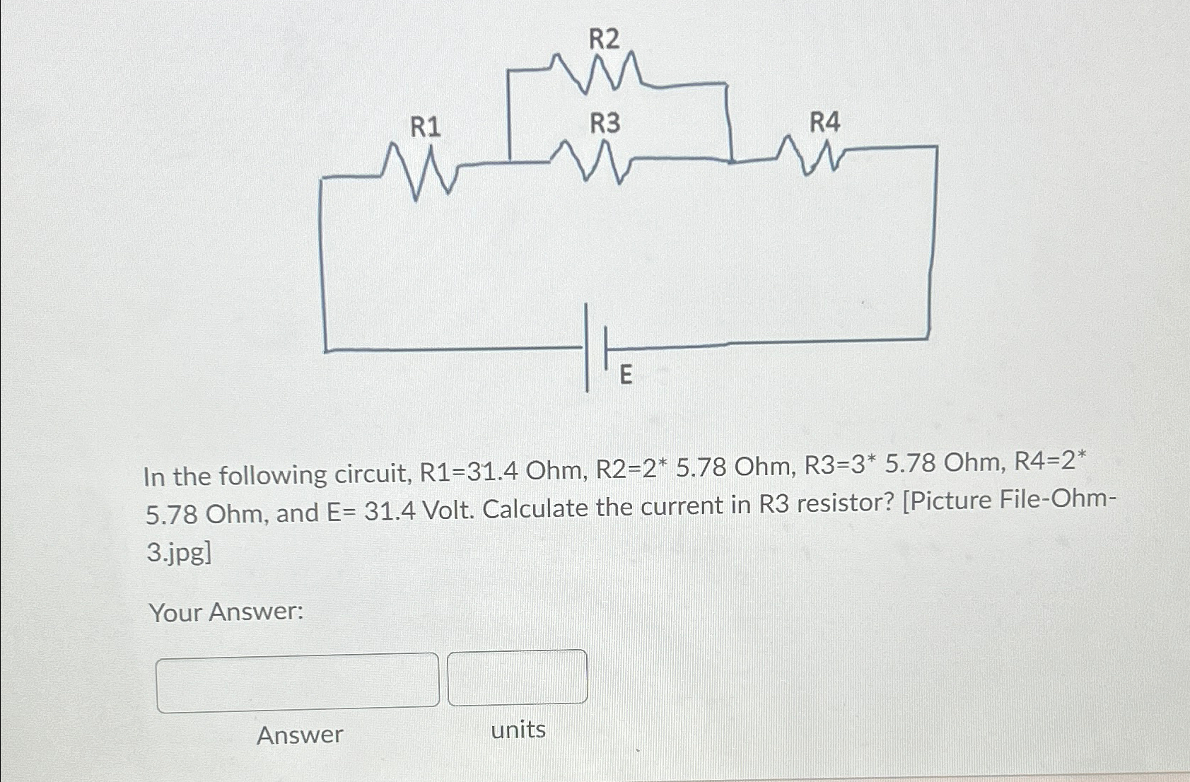 Solved In the following circuit, R1=31.4 ﻿Ohm, | Chegg.com