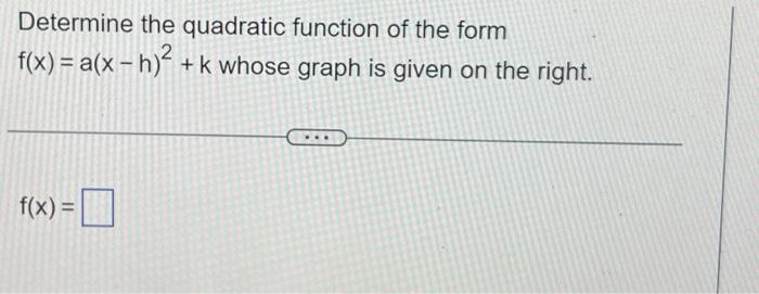 Solved Determine the quadratic function of the form | Chegg.com