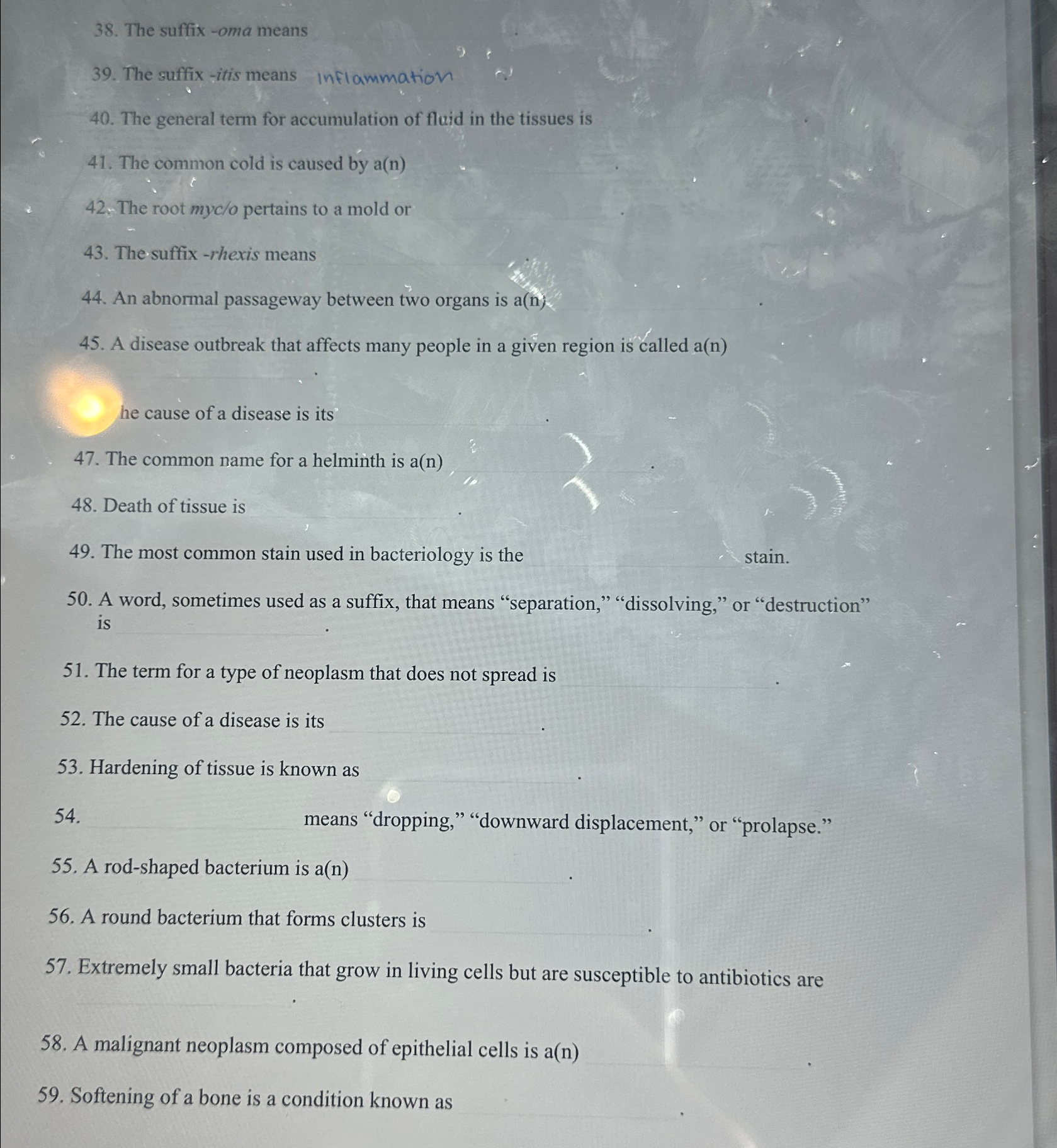 Solved The suffix -oma meansThe suffix -itis means | Chegg.com