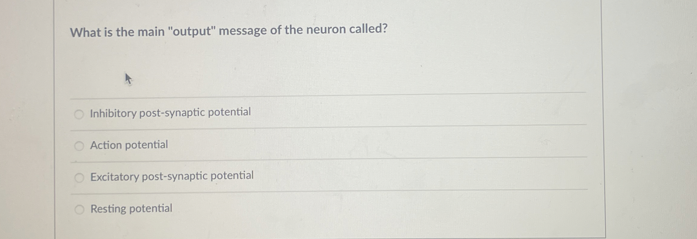 Solved What is the main "output" message of the neuron | Chegg.com