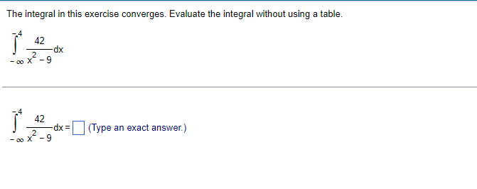 Solved The integral in this exercise converges. Evaluate the | Chegg.com