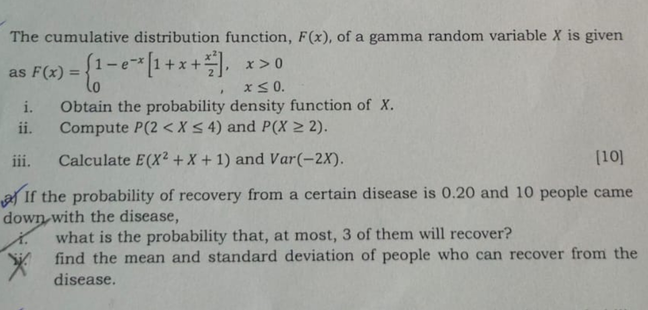 Solved The cumulative distribution function, F(x), ﻿of a | Chegg.com