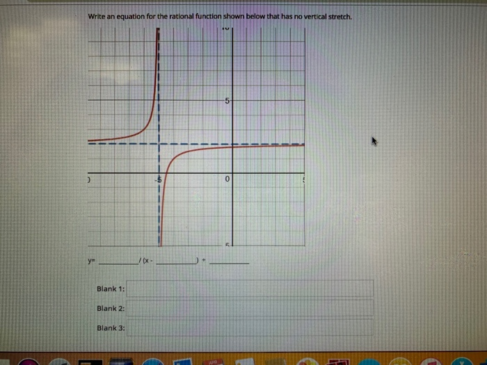 Solved Write an equation for the rational function shown | Chegg.com