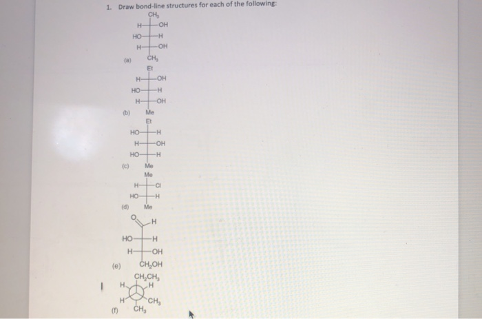 Solved Draw bond-line structures for each of the following: | Chegg.com