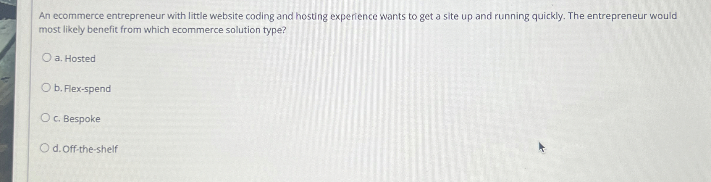 Solved An ecommerce entrepreneur with little website coding | Chegg.com