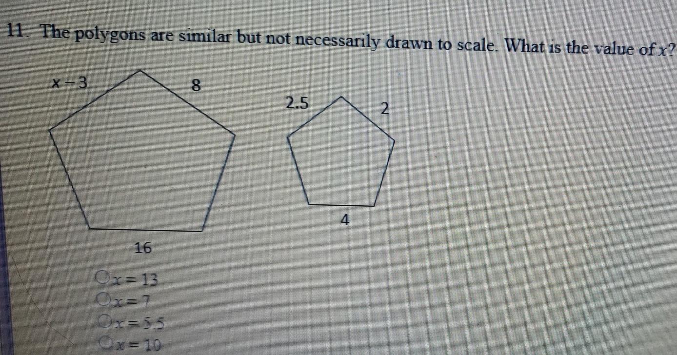 Solved 11. The polygons are similar but not necessarily | Chegg.com