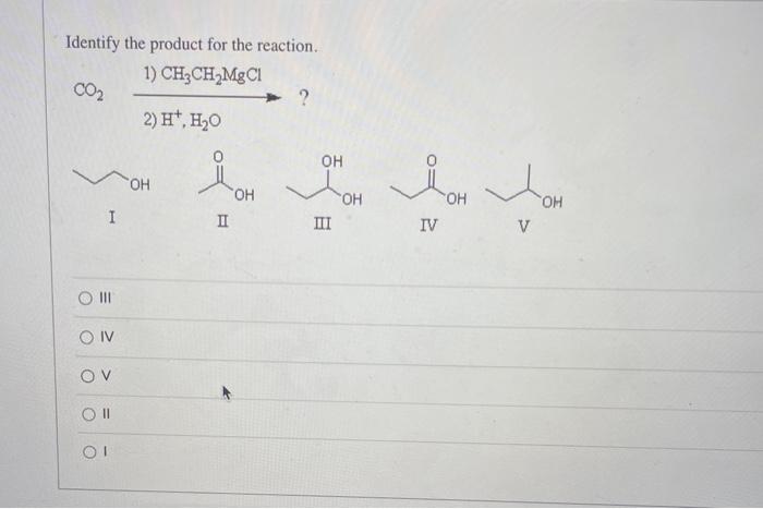 [solved] Identify The Product For The Reaction 1 Mat