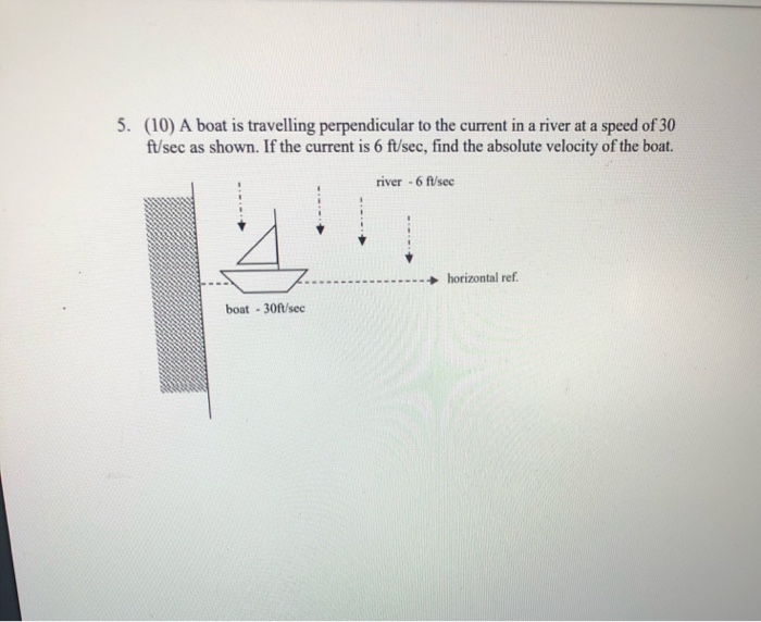 Solved 5. (10) A boat is travelling perpendicular to the | Chegg.com