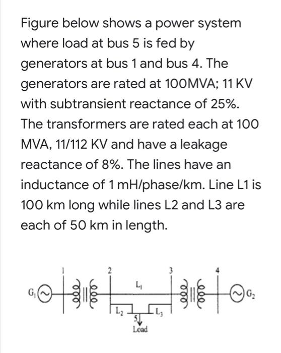 Solved Figure below shows a power system where load at bus 5 | Chegg.com