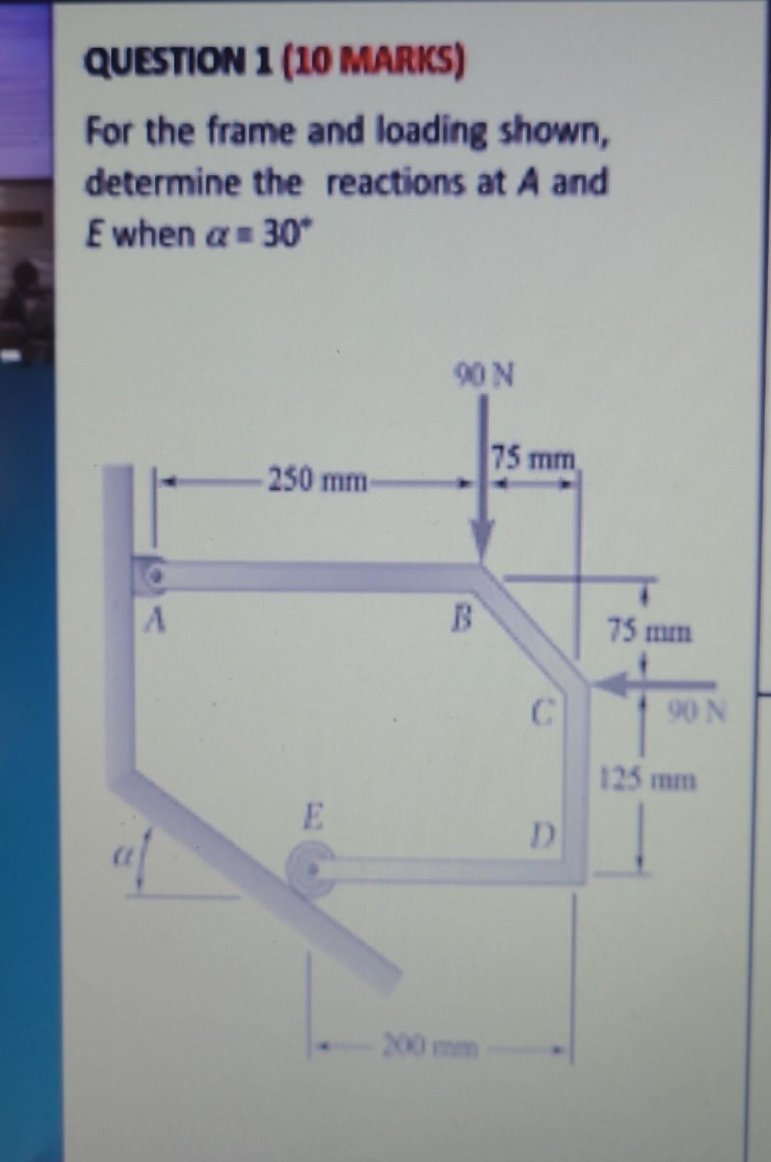 Solved For the frame and loading shown, determine the | Chegg.com