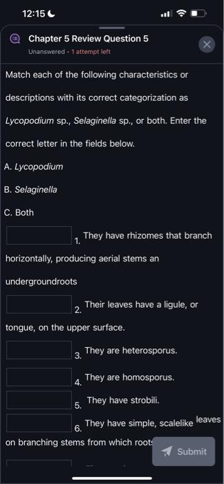 Chapter 5 Review Question 5 Unanswered 1 attempt left | Chegg.com