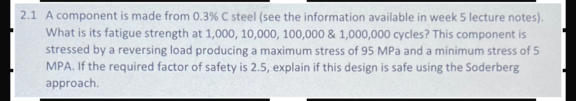 Solved 2.1 ﻿A component is made from 0.3%C ﻿steel (see the | Chegg.com