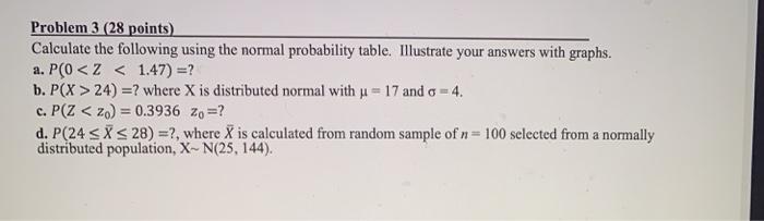 Solved Problem 3 (28 points) Calculate the following using | Chegg.com